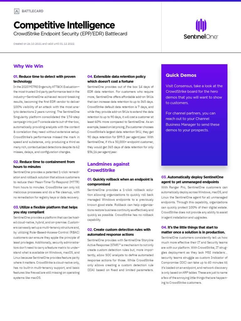 CrowdStrike Battlecard | PDF | Mobile App | Cloud Computing