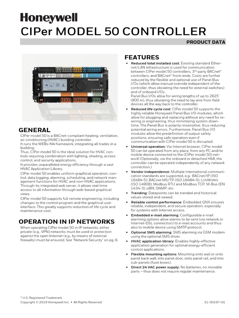 CIPer Model 50 Product Data Sheet 31-00197 | PDF | Computer Network ...