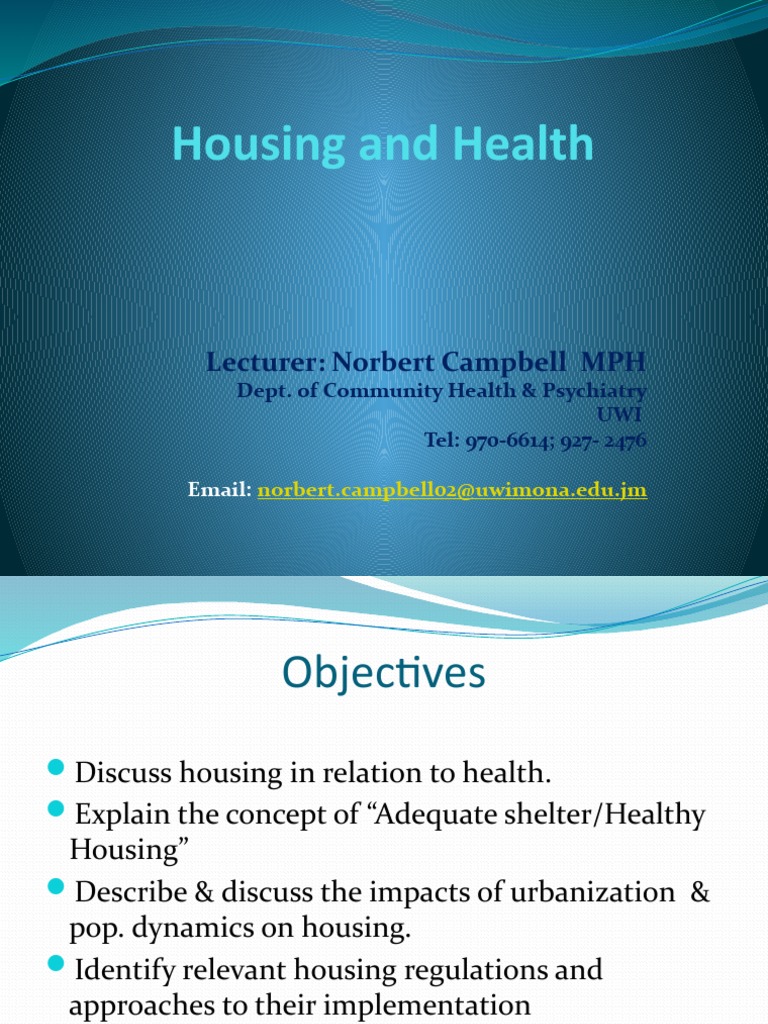 Housing and Health | PDF | Sanitation | Urbanization