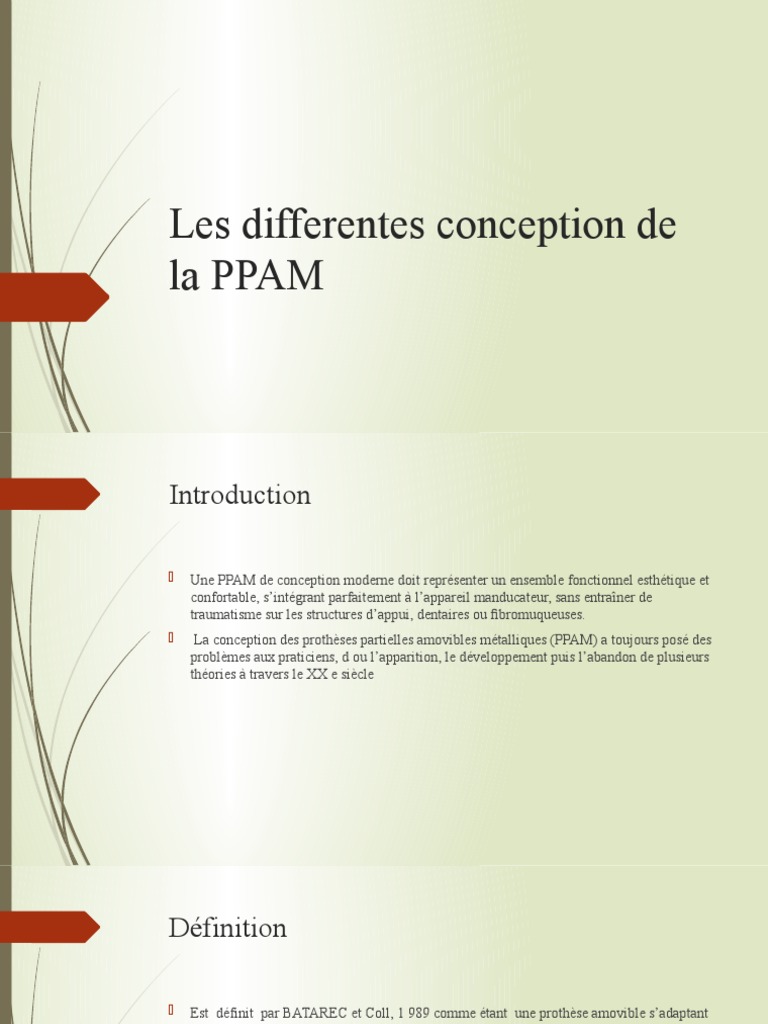 Les Differentes Conception de La PPAM | PDF | Dentiers
