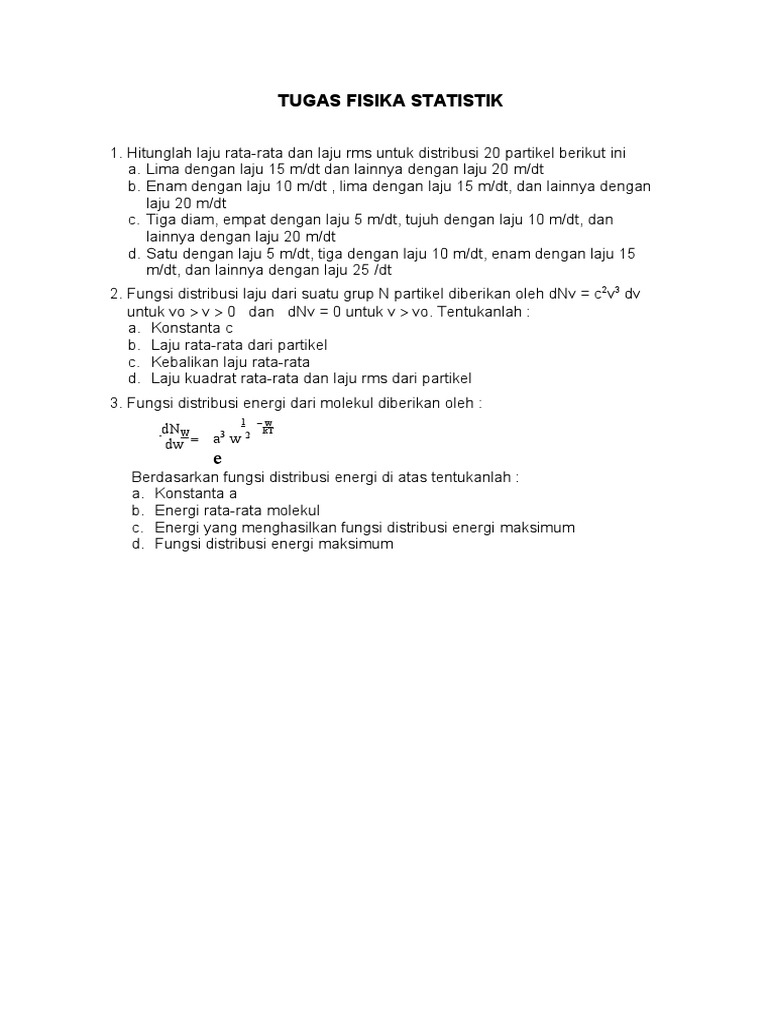 Tugas Fisika Statistik | PDF