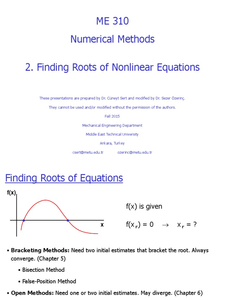 2 - Finding Roots of Nonlinear Equations | PDF | Algorithms | Mathematics