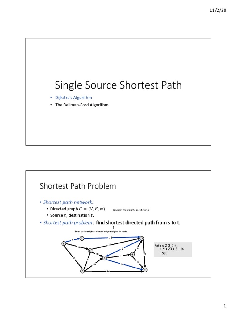 Lec17 Dijkstra and Bellman-Ford (Shortest Path) | PDF | Mathematics ...
