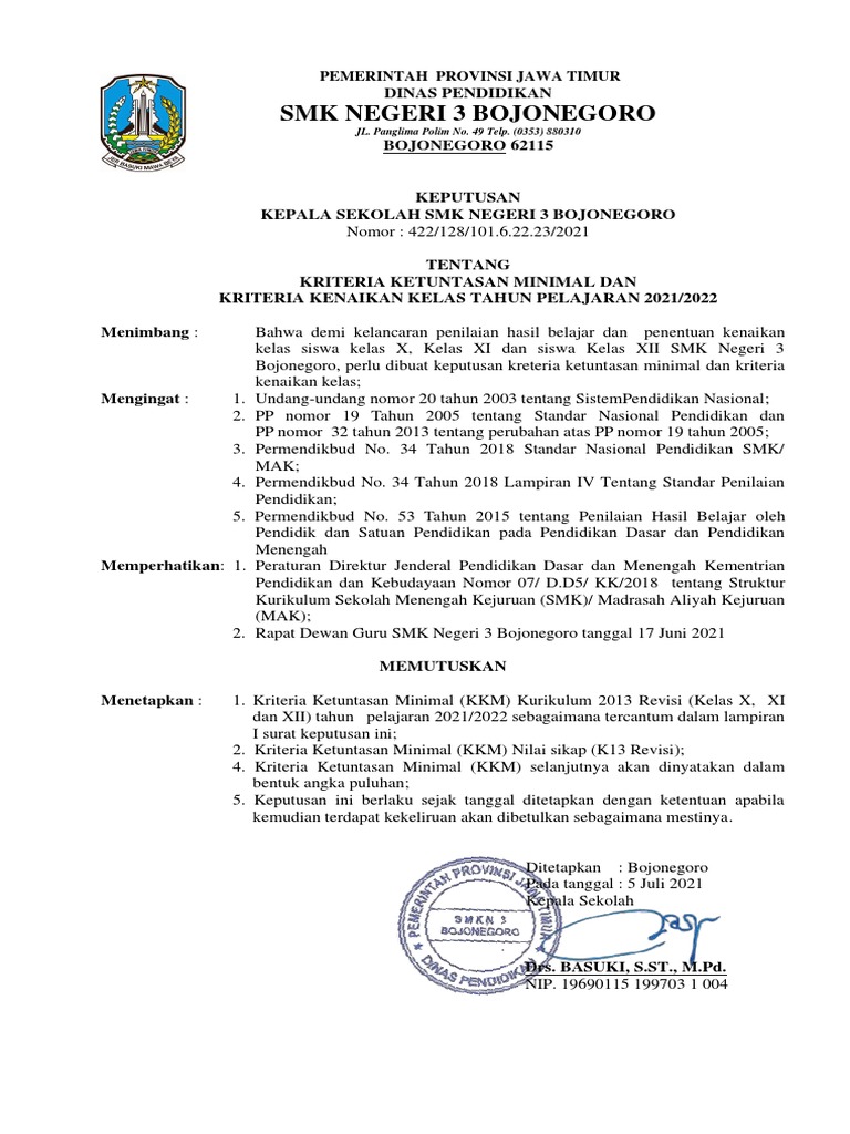 SK KKM 2021-2022 | PDF | Teknologi & Rekayasa