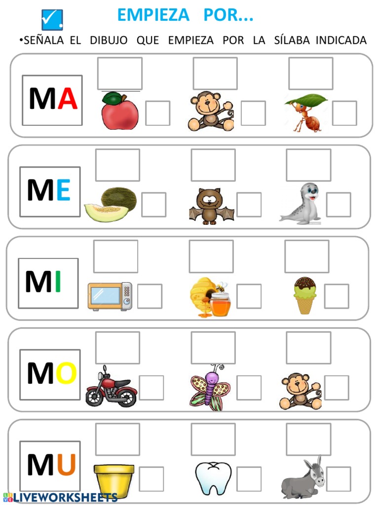 Letra M Ejercicio 1 | PDF