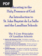 The Five Core Lasallian Principles The Five Lasallian Tenets 1. Faith ...
