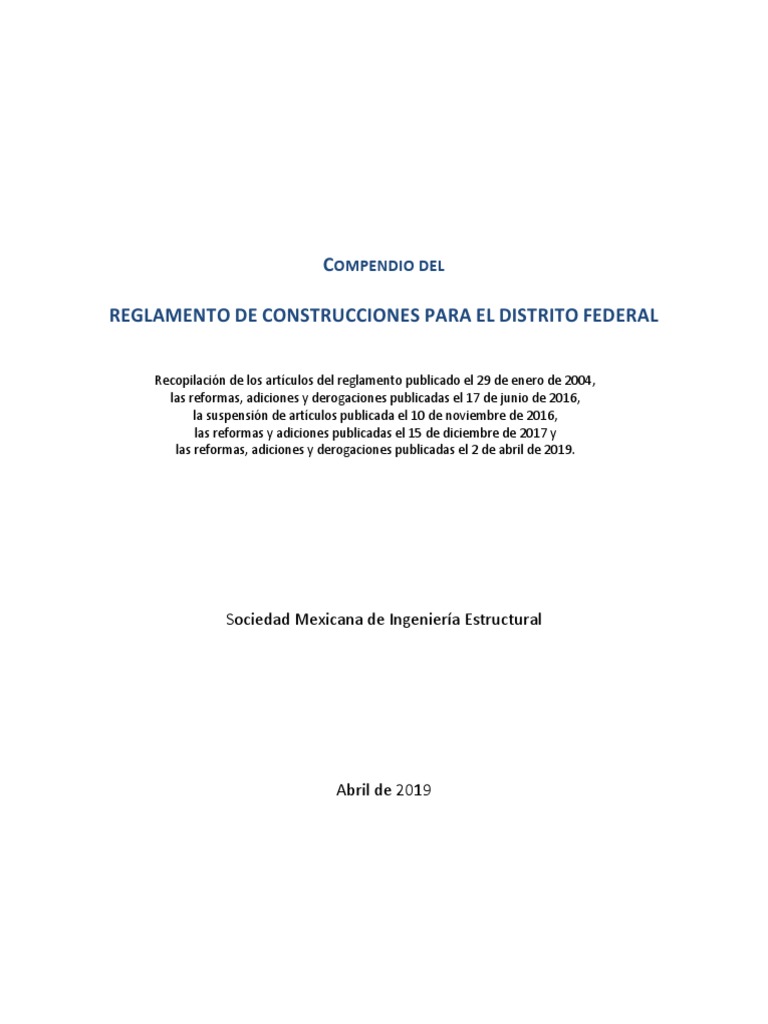 RCDF 2004-2019-Smie | PDF | Ciudad de México | México