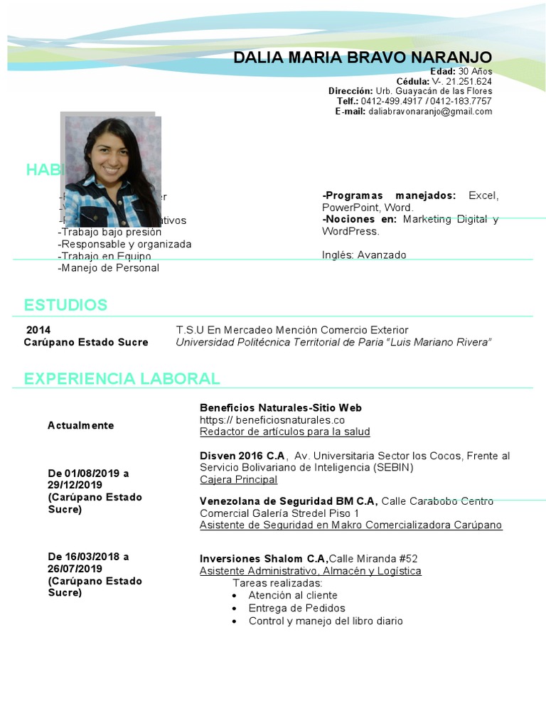 Curriculum Dalia Bravo 2021 | PDF | Economias