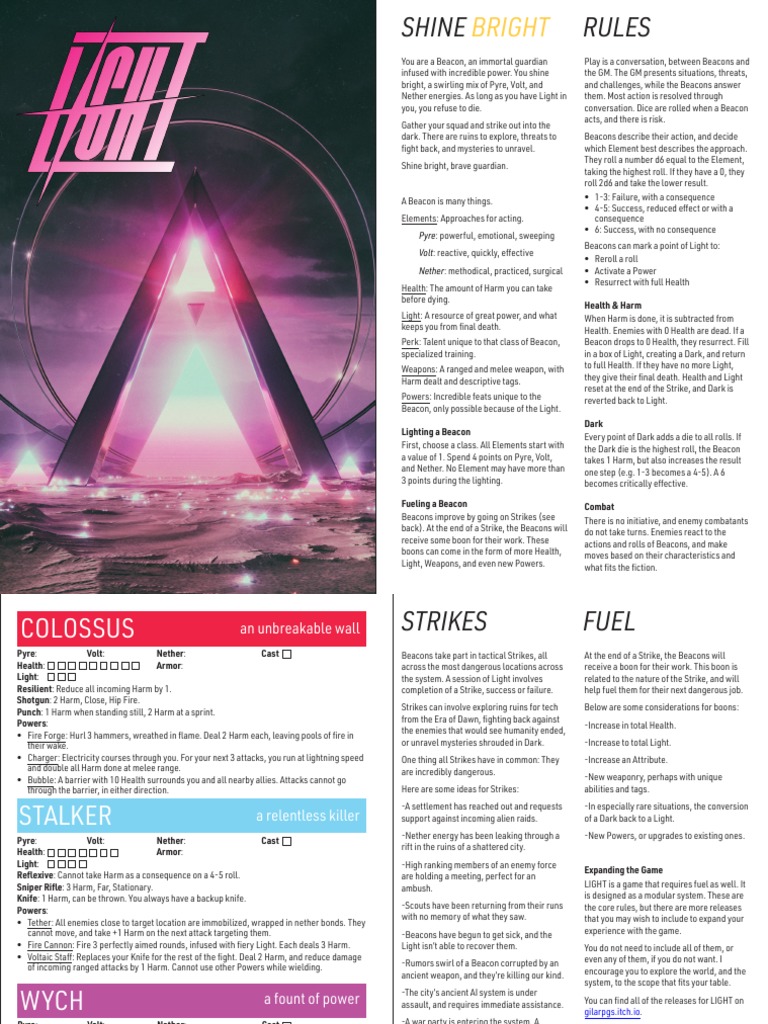 LIGHT Core Rules | PDF