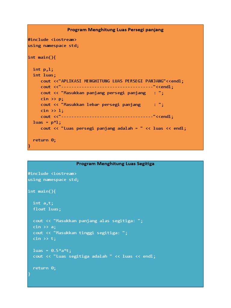 Program Menghitung Luas Persegi Panjang | PDF | Computer Programming | Object Oriented Programming