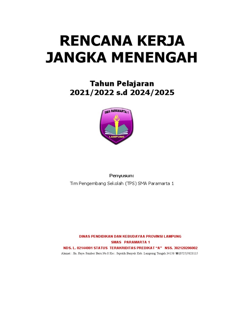 RKJM 2021-2025 Sma Paramarta 1 | PDF