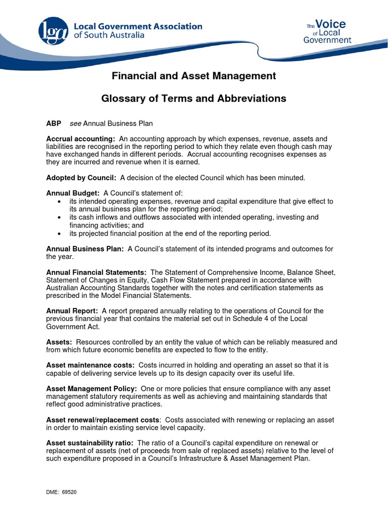 Glossary Terms Financial Asset Manage | PDF | Expense | Revenue