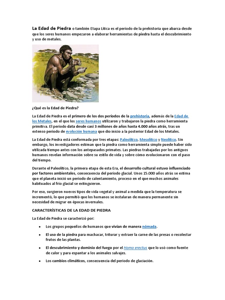 Edad Piedra | PDF | Edad de Piedra | Homo