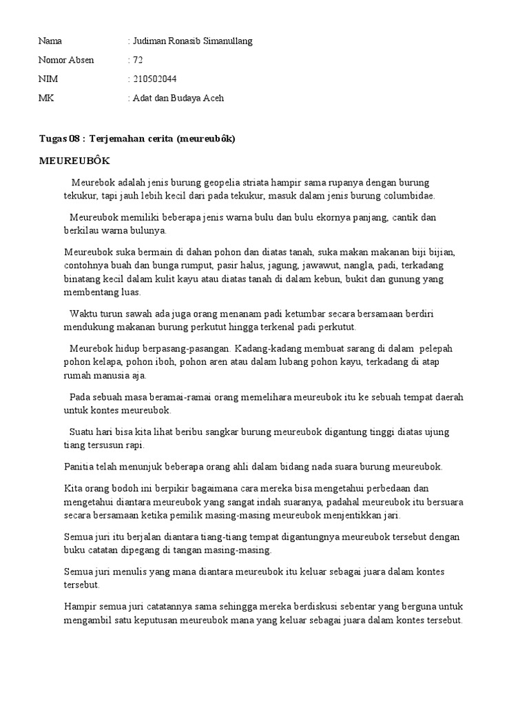 Adat Dan Budaya Aceh | PDF