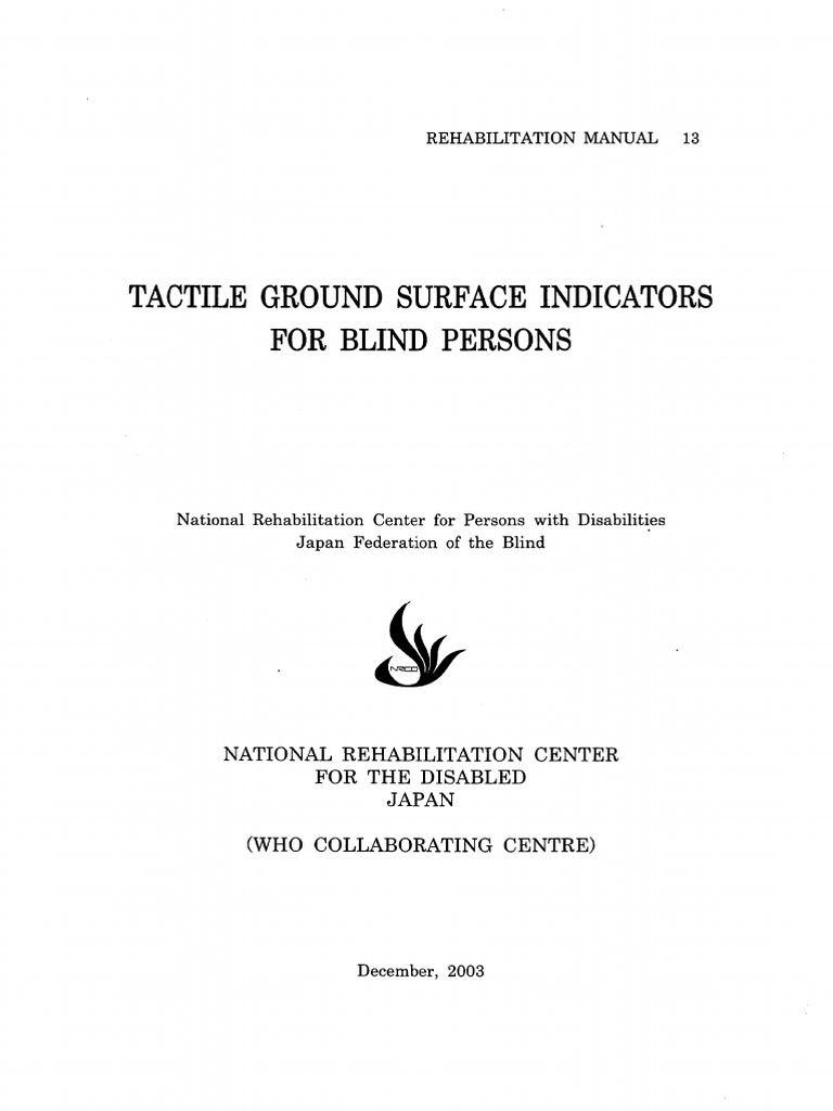 Tactile Standard (Japan) | PDF | Pedestrian Crossing | Visual Impairment