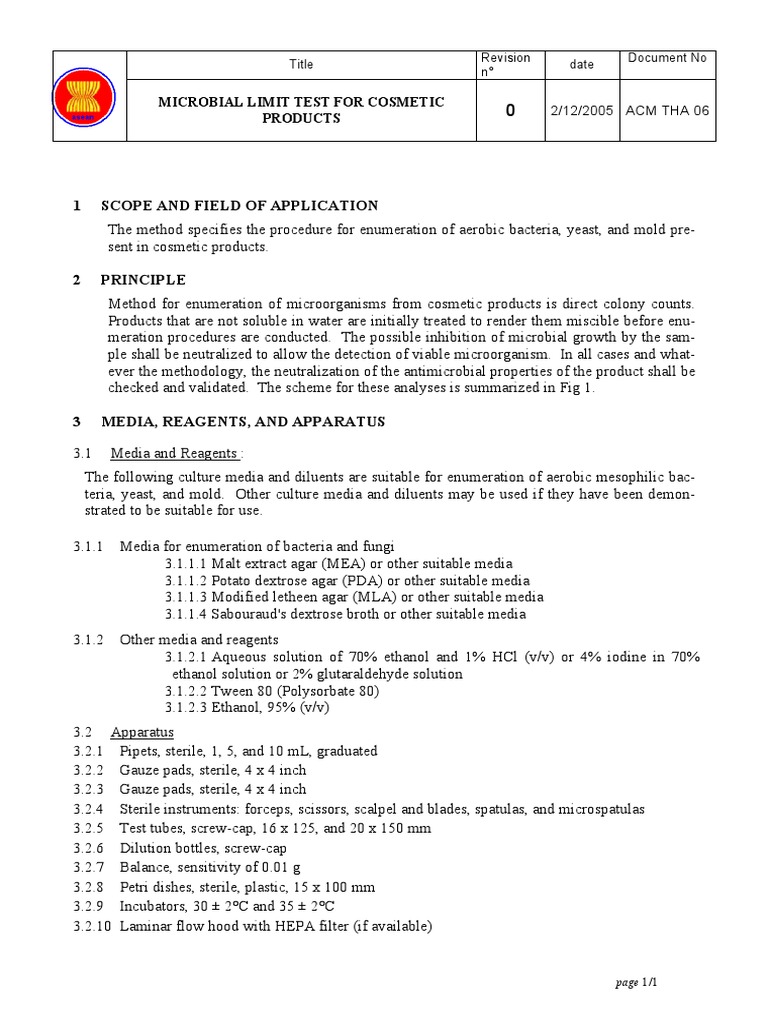 ACM THA 06 Testing Method | PDF | Colony Forming Unit | Agar