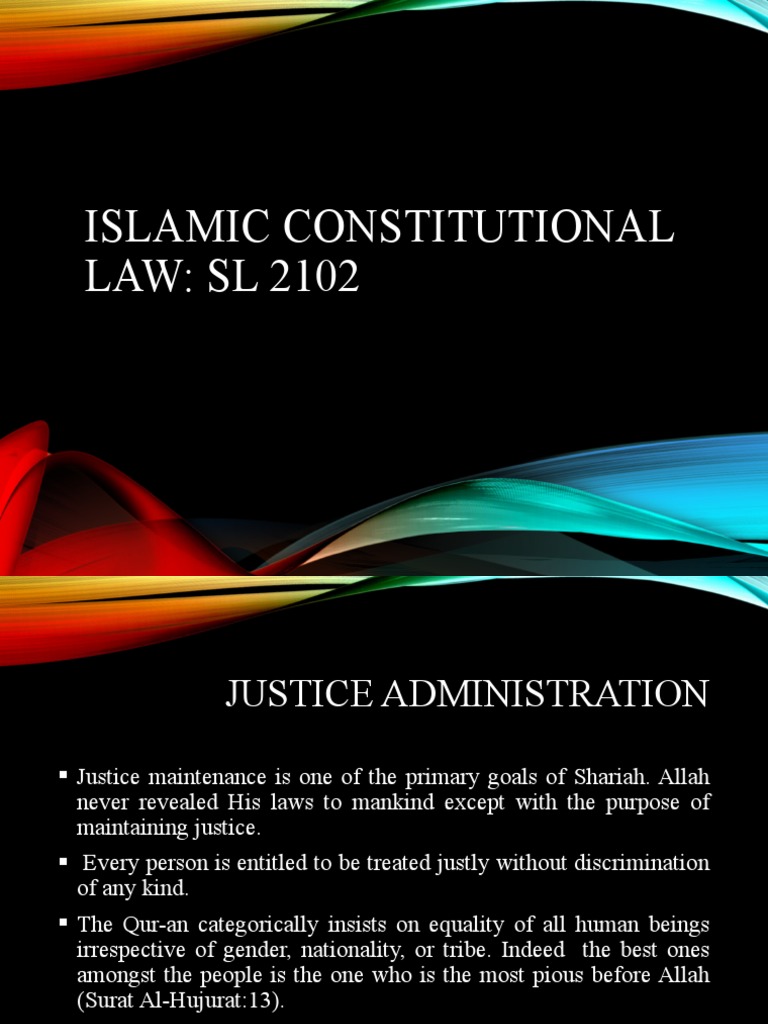 Islamic Constitutional LAW: SL 2102 | PDF | Sharia | Muhammad