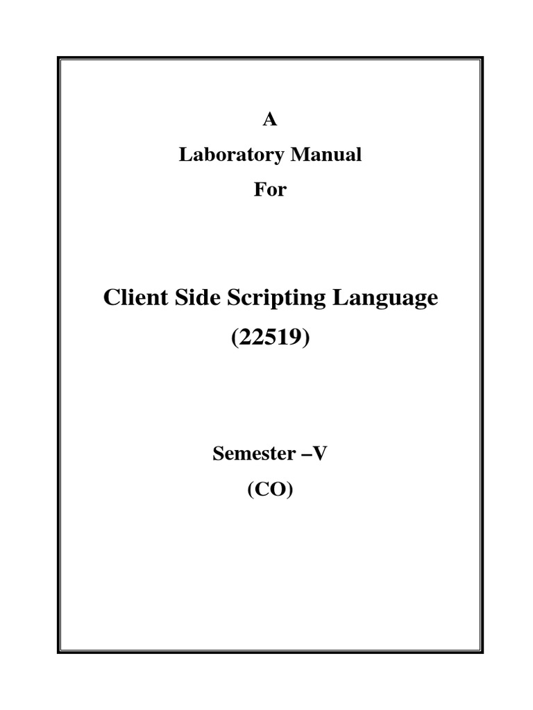 Client Side Scripting Language (22519) : A Laboratory Manual For | PDF | Http Cookie | Java Script