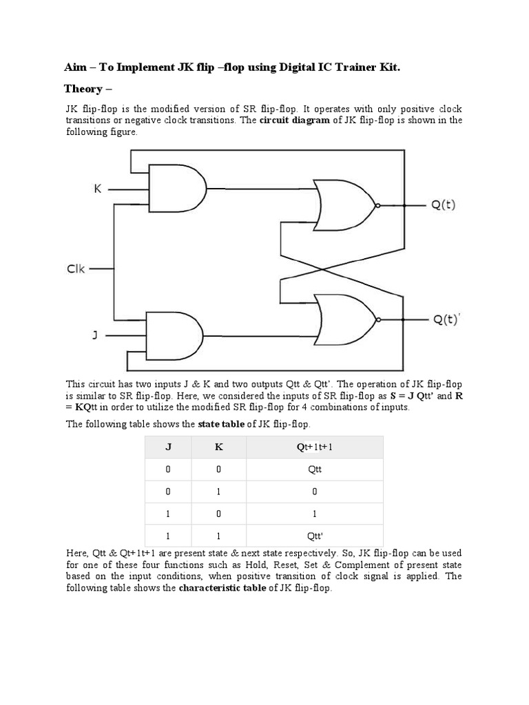 J-K Flip Flop | PDF | Computer Science | Computing