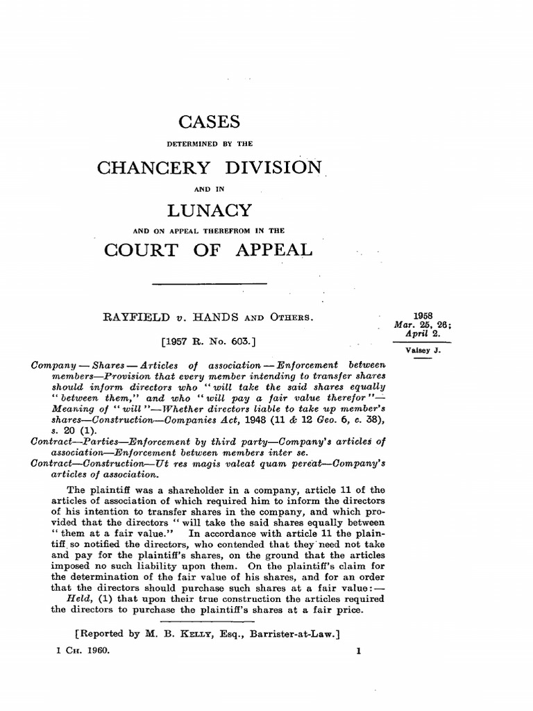 Rayfield vs. Hands & Ors | PDF | Judgment (Law) | Lawsuit