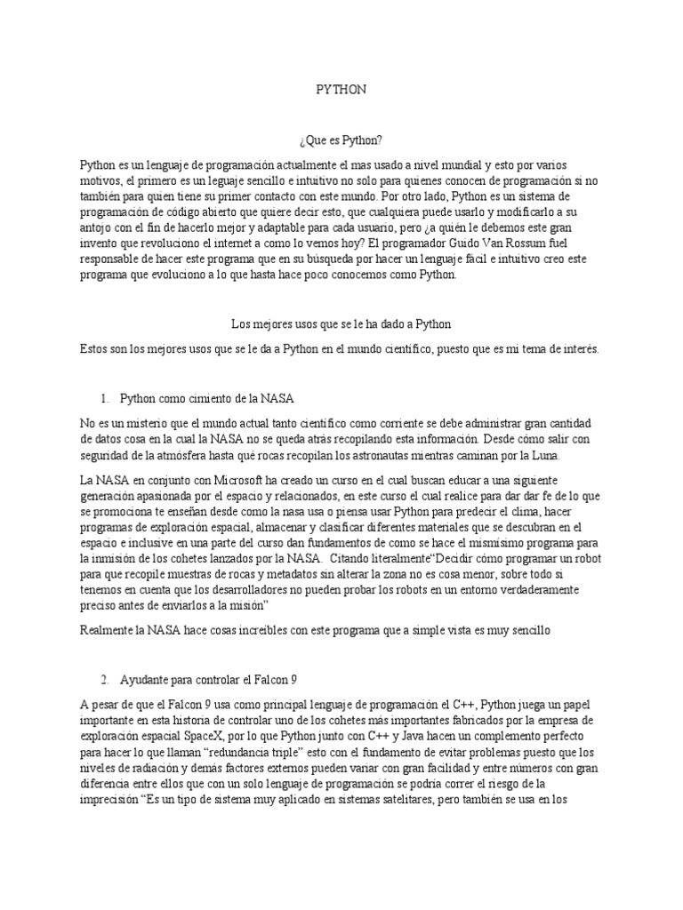 Python | PDF | Python (lenguaje de programación) | Nasa