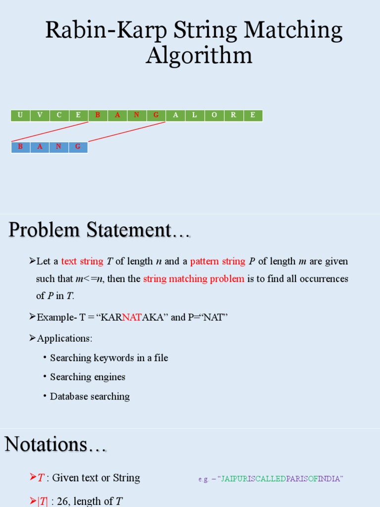 Rabin-Karp String Matching Algorithm | PDF | Theoretical Computer ... Rabin-Karp String Matching Algorithm | PDF | Theoretical Computer ...
