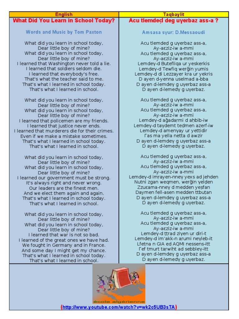 What Did You Learn in School Today? | PDF | Languages Of Asia ...