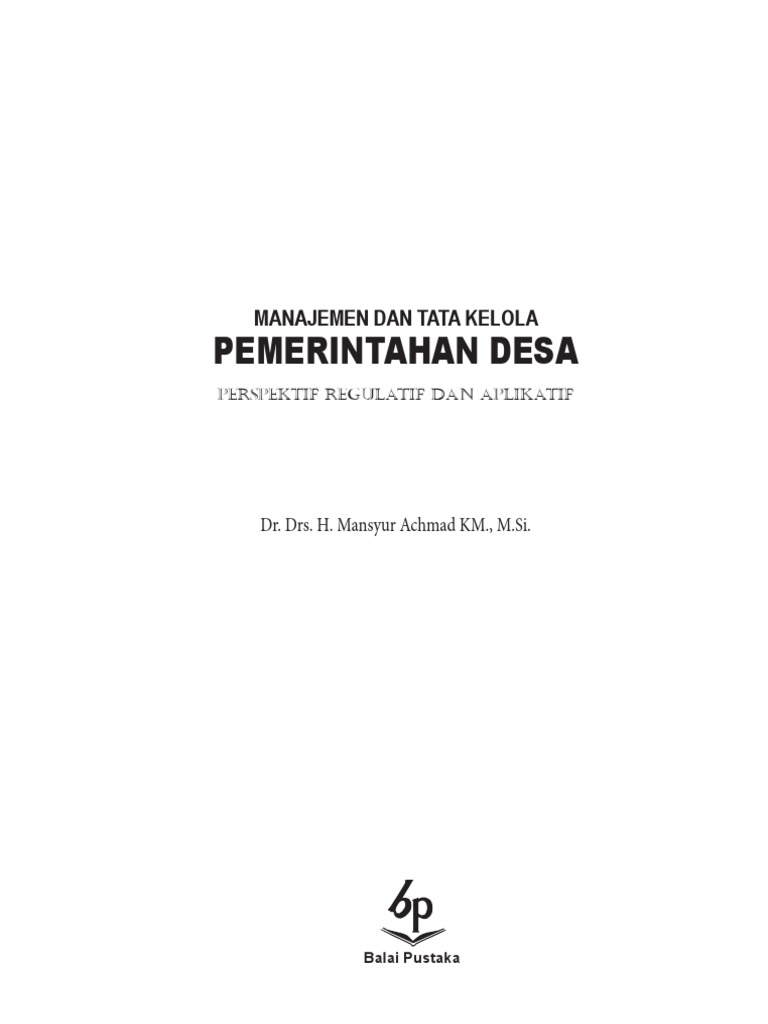 Pelims Dan Bab 1 - Manajemen Dan Tata Kelola Pemerintahan Desa | PDF