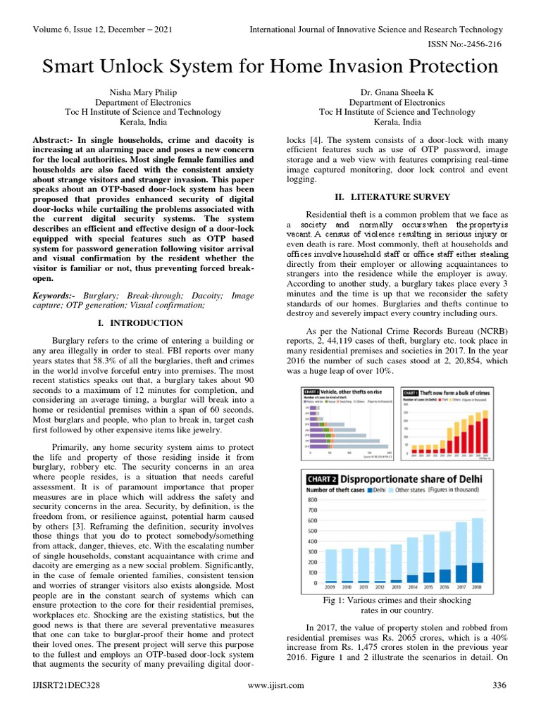 Smart Unlock System For Home Invasion Protection | PDF | Burglary ...