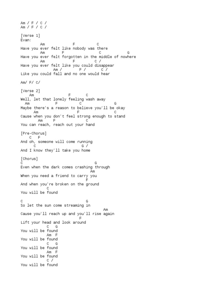 You Will Be Found | PDF | Song Structure