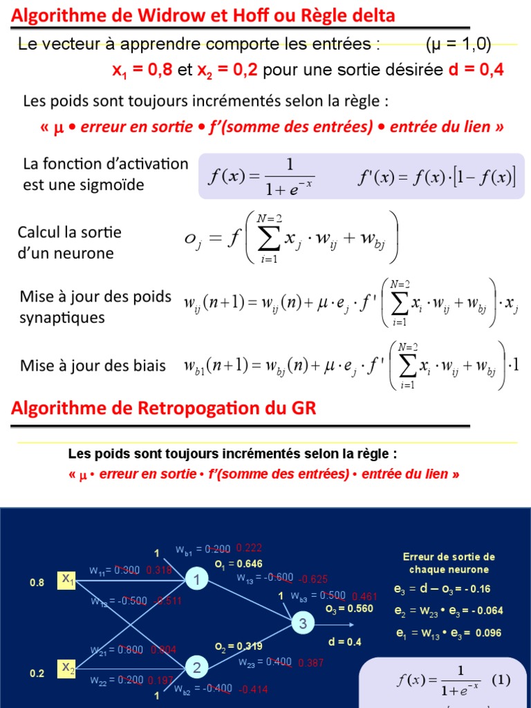 Retro Propagation - Algorithme Apprentissage | PDF | Neuroscience