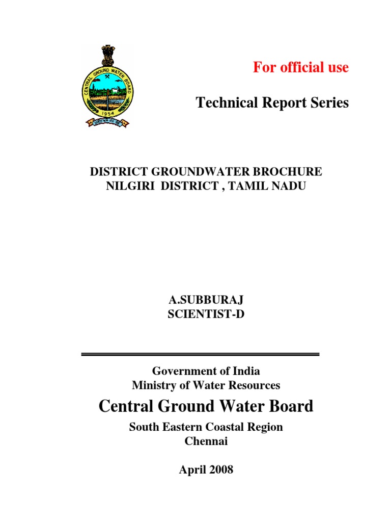 Central Ground Water Board: Technical Report Series | PDF | Groundwater | Water