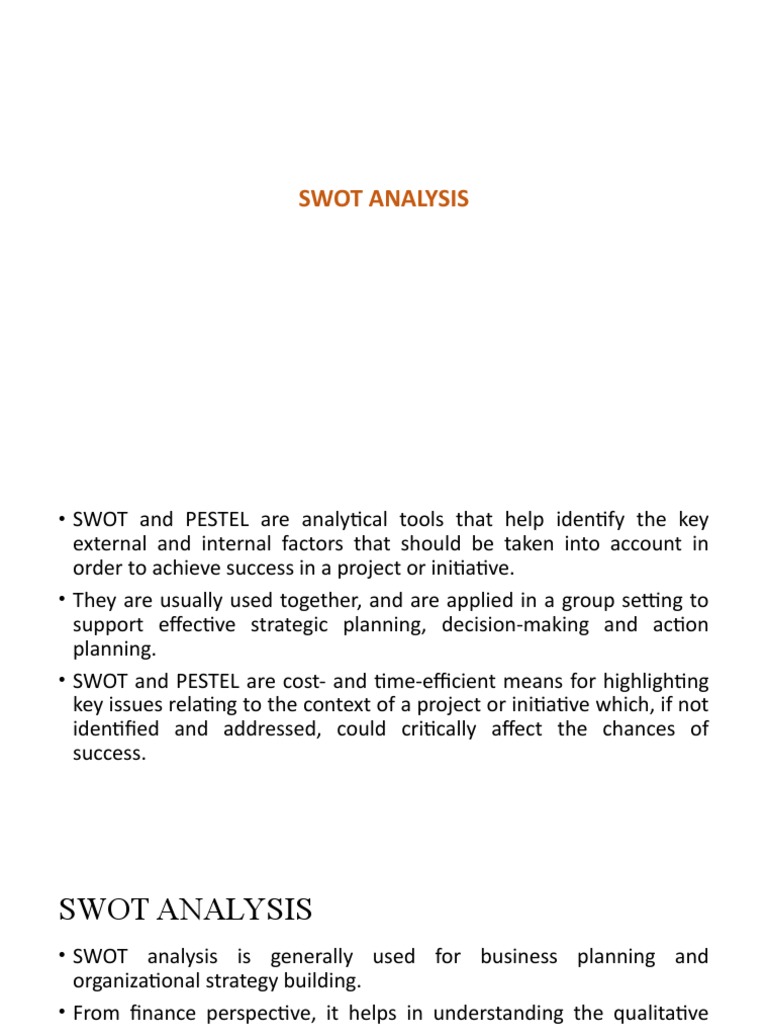Swot and Pestel | PDF | Swot Analysis | Business