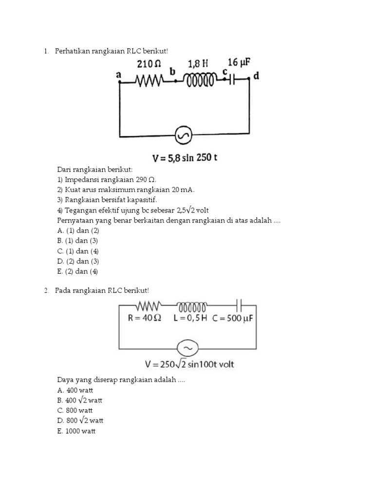 Kelas 12 Soal RLC | PDF