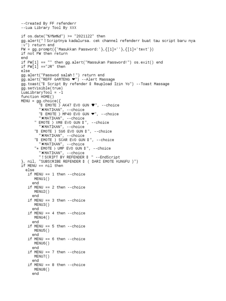 Script Emote 12JT Terbaru Dari Emote Kungfu | PDF