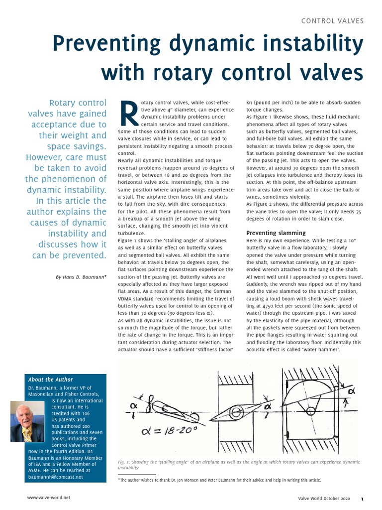 Preventing Instability in Rotary Valves | PDF | Valve | Actuator