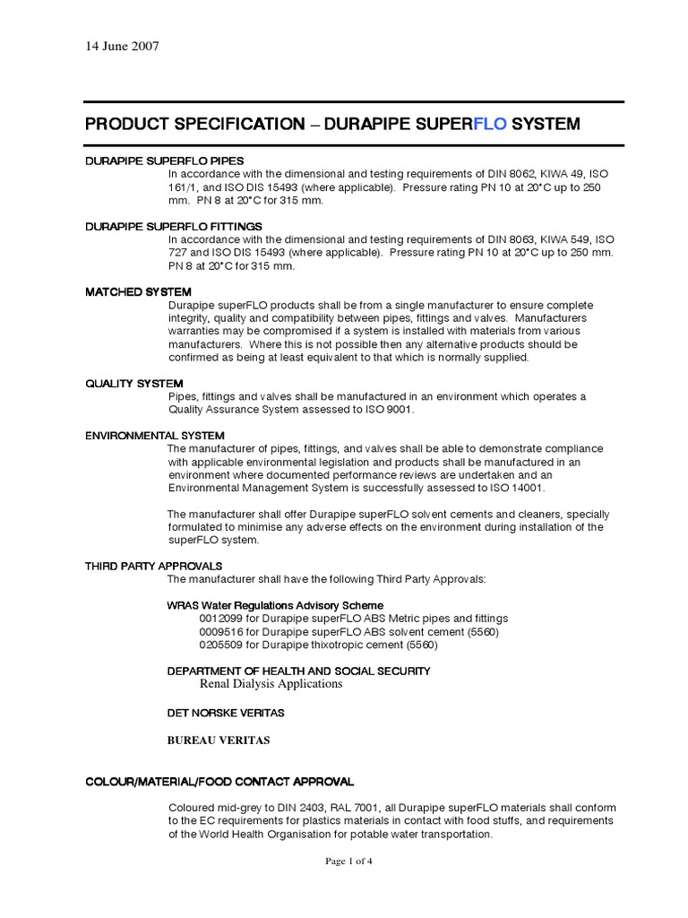 Durapipe SuperFLO Product Overview | PDF | Pipe (Fluid Conveyance) | Valve