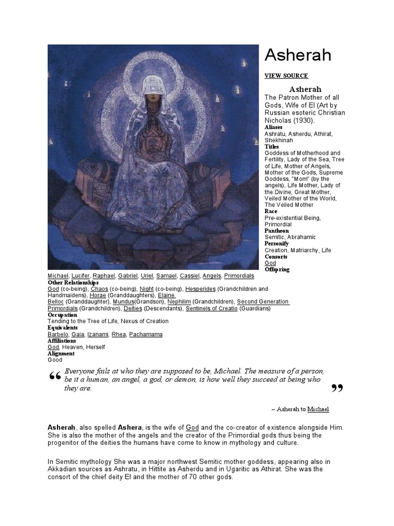 Asherah | PDF | Genesis Creation Narrative | Religious Belief And Doctrine