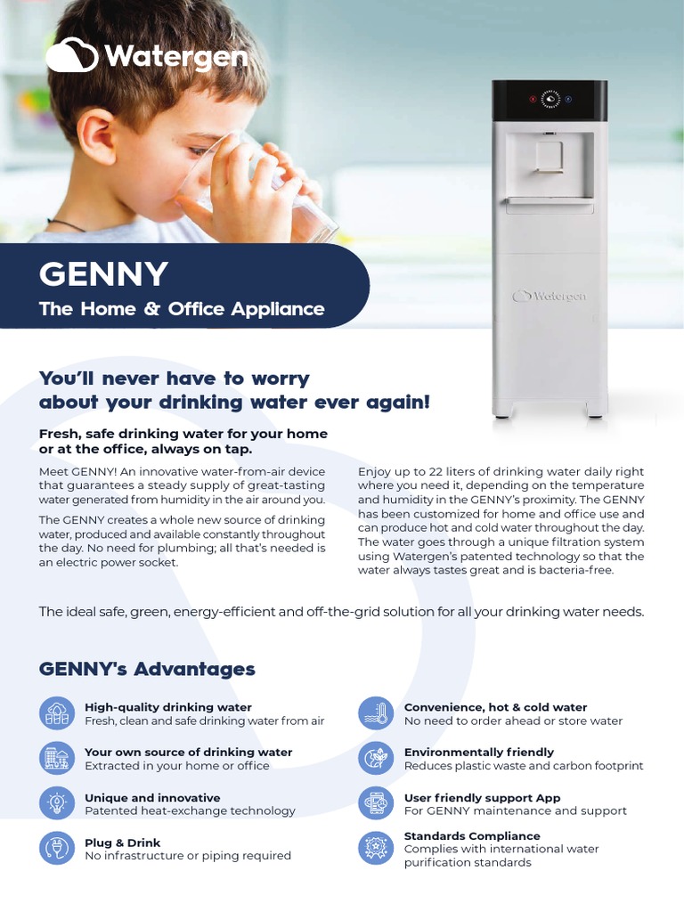 An Innovative Home and Office Appliance that Generates Drinking Water ...