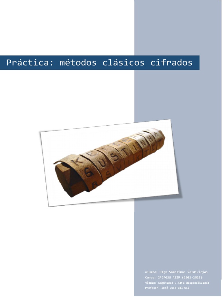 8 - Criptosistemas Clasicos | PDF | Cifrado | Clave (criptografía)