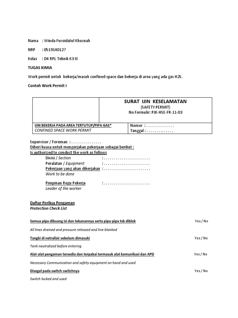 Permit To Work | PDF