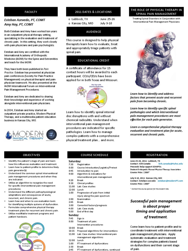 Role of PT in Spinal Pain Management Flyer 022411[1] | Physical Therapy ...