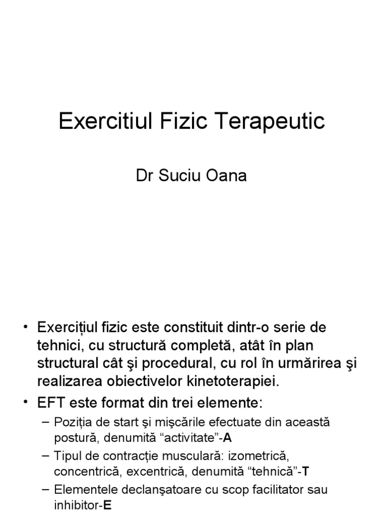 Exercitiul Fizic Terapeutic | PDF