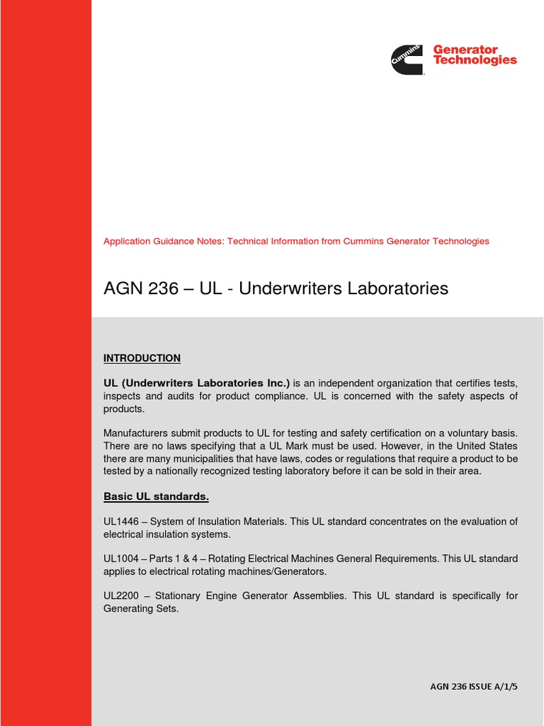 UL (Underwriters Laboratories Inc.) | PDF | Electric Motor | Electric ...