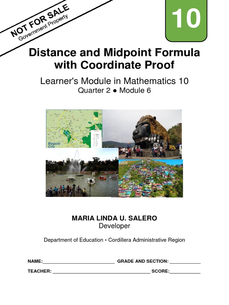 Math10 Q2 Week6 Distance Midpoint Coordinate | PDF | Triangle | Rectangle