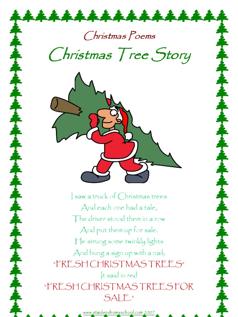 Christmas Poems-Xmas Tree Story, ST Aiden's Homeschool | PDF ...