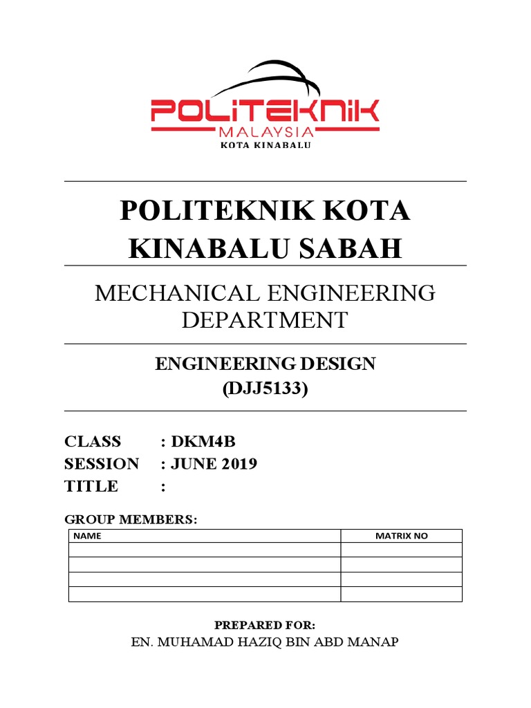 Politeknik Kota Kinabalu Sabah: Mechanical Engineering Department | PDF ...