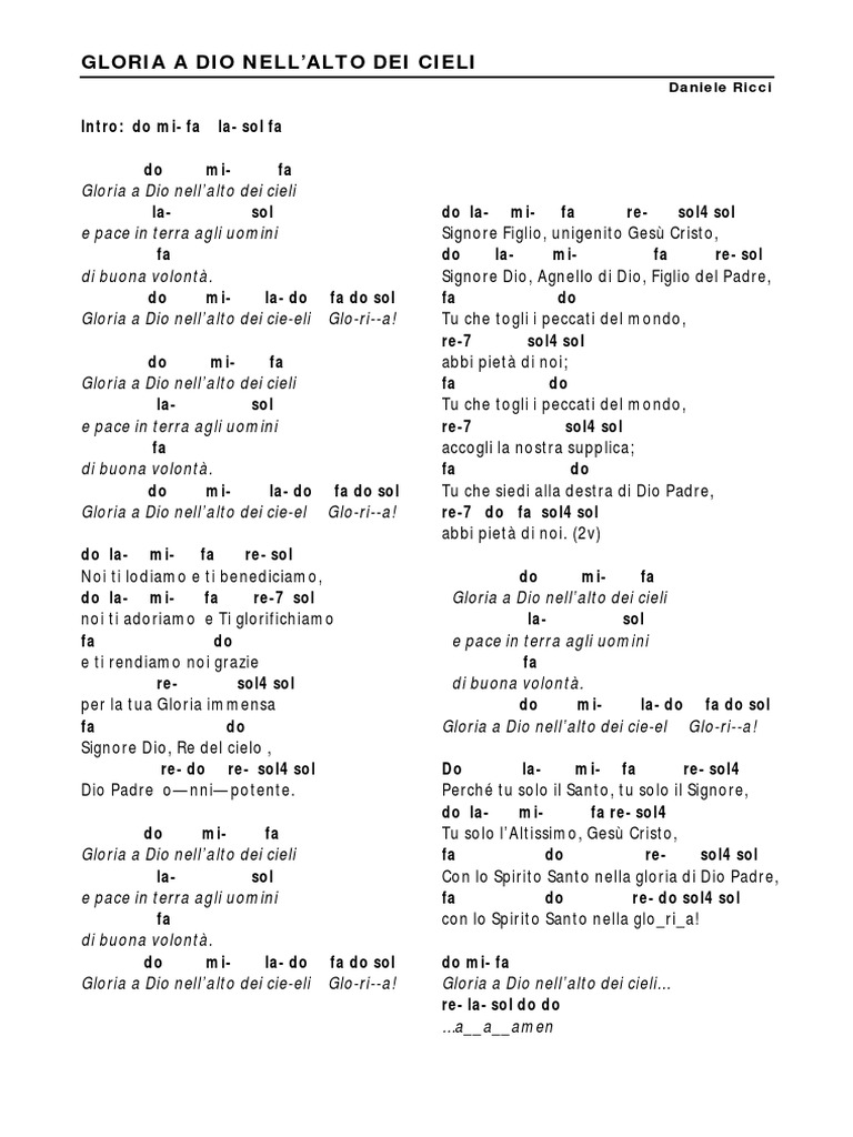 GLORIA Daniele Ricci | PDF