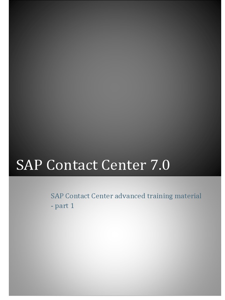 SAP CCTR Advanced Training Configuration Part 1 | PDF | Databases ...