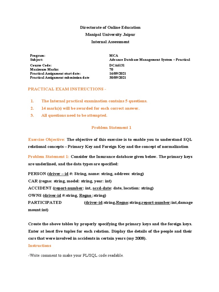 Updated ADBMS Practical IA | PDF | Pl/Sql | Databases